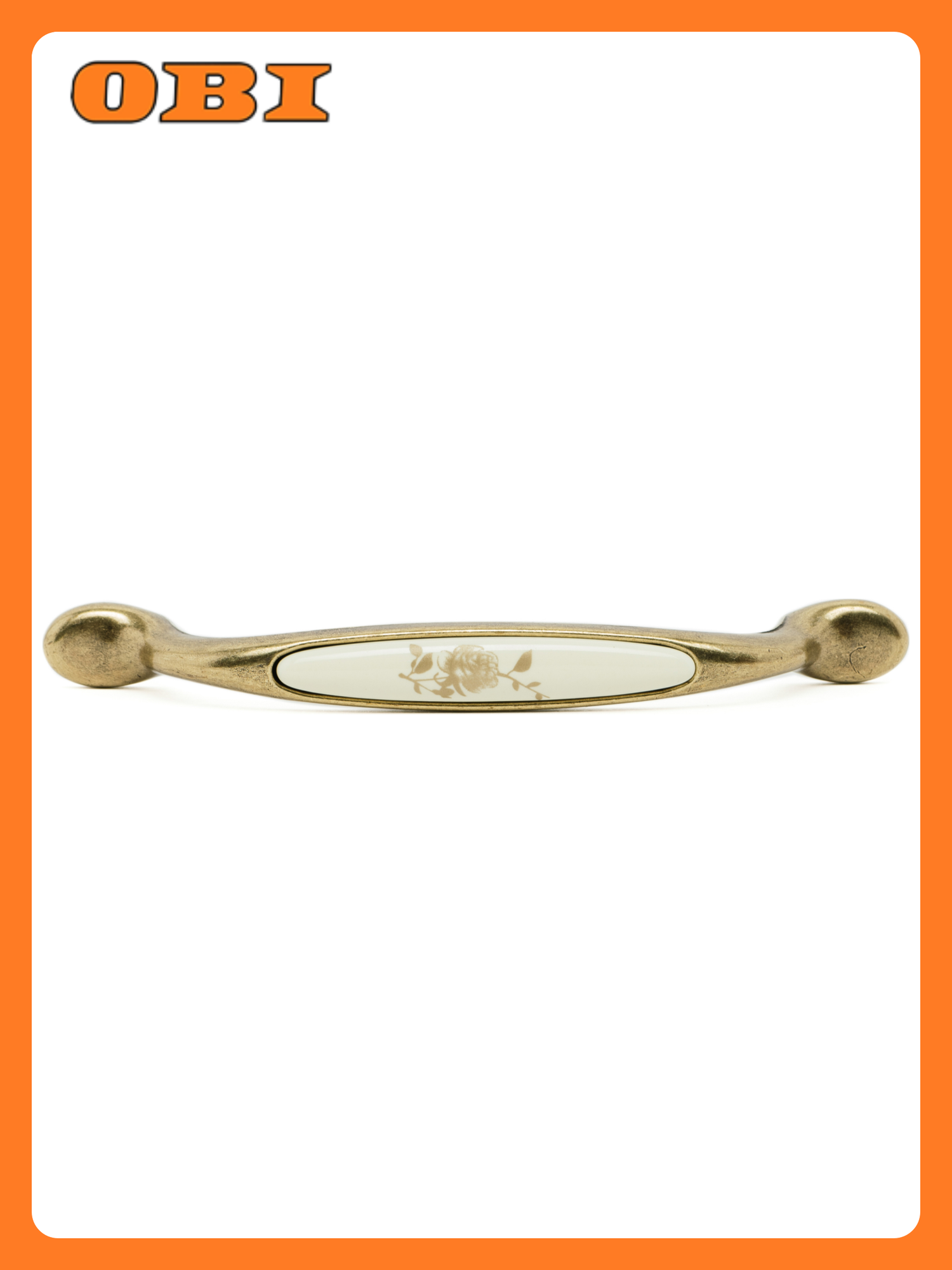 Ручка-скоба с фарфором 96 мм оксидированная бронза KERRON SF09-09-96 OAB