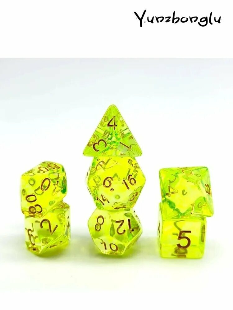 Yunzhonglu Кости игральные, дайсы, кубики для DnD (ДнД) 7 шт