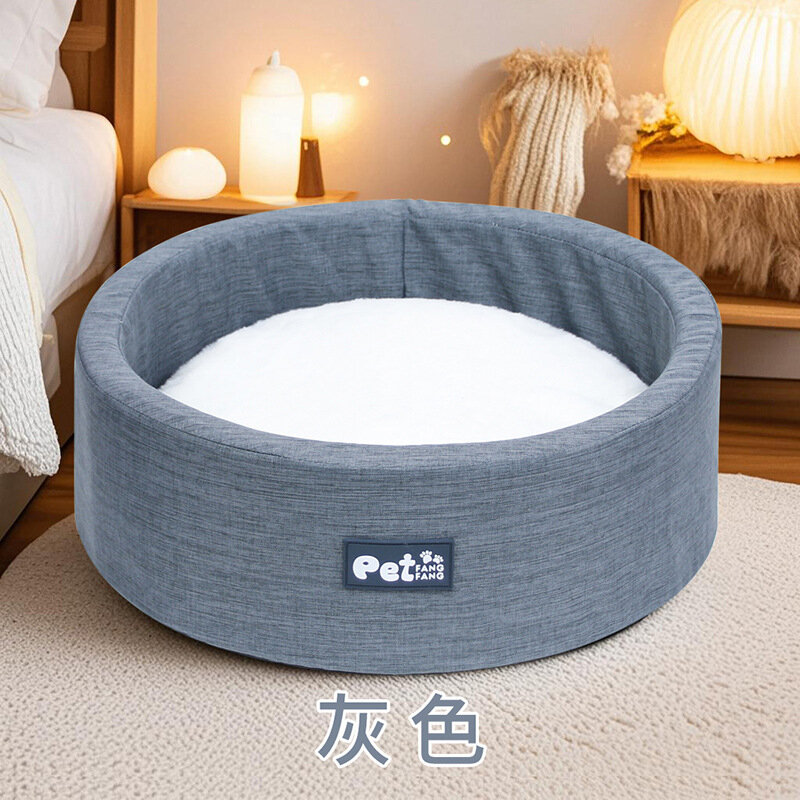 Кошачье гнездо на все времена года, круглое гнездо, утолщенный зимний теплый коврик для собак, собачья кровать, гнездо