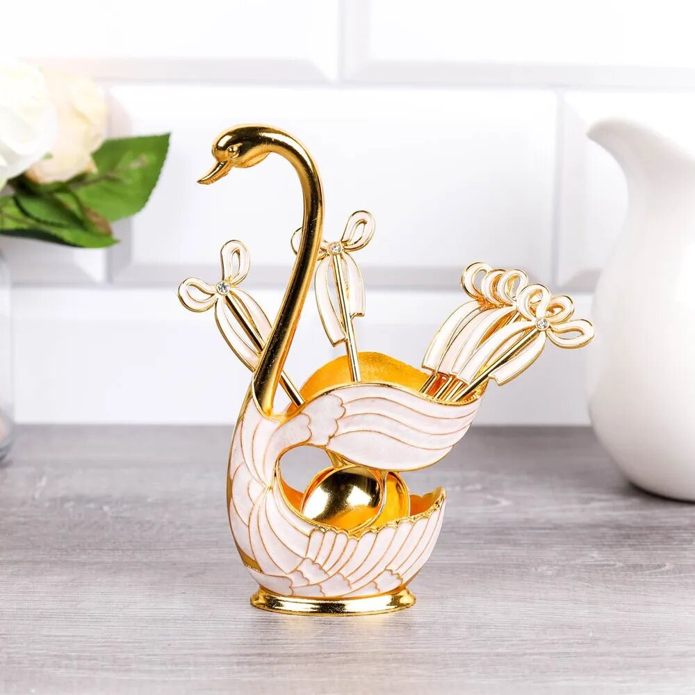 Ложка чайная кухонные принадлежности 7 предм. золотой, светло-розовый