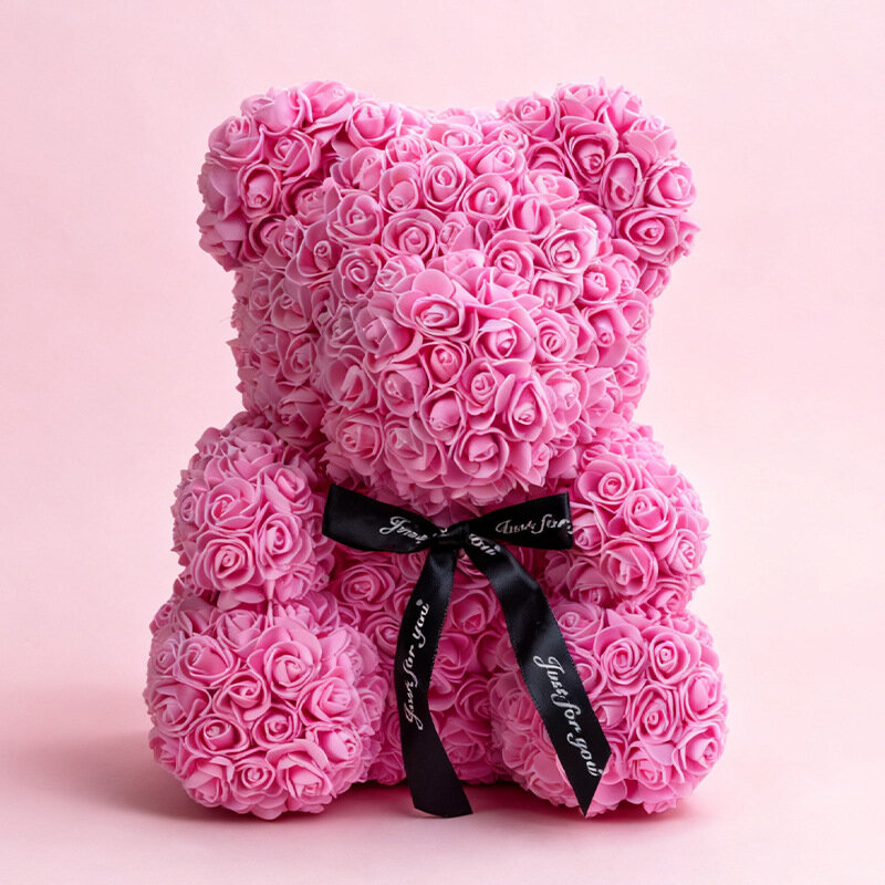 Вечный розовый мишка для подруги, лучшей подруги, китайский подарок на День святого Валентина, подарок на день рождения, букет, украшение, креативная кукла