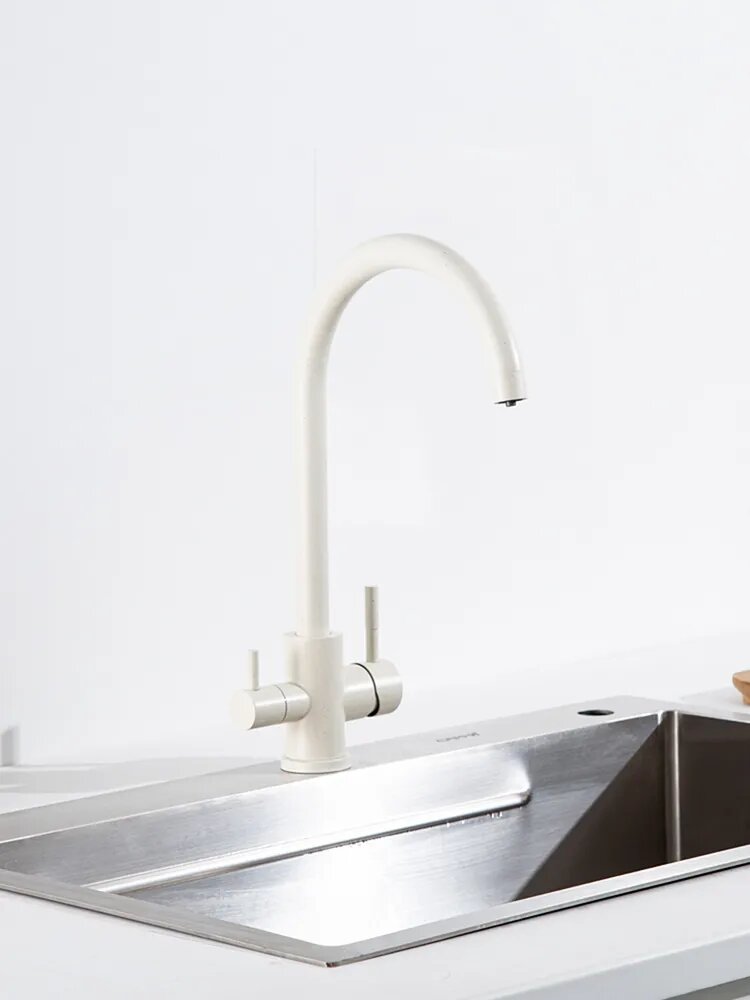 Смеситель для кухни FRAP F43899-48 Белый, d35, нержавеющая сталь, с выходом под фильтр