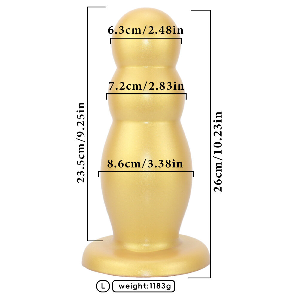 Золотой силиконовый анальный тампон 9 см в форме гигантского пениса, принадлежности для фистинга, очень большой, очень