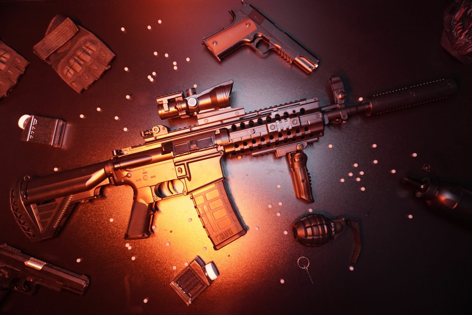 Автомат орбиз M4S оптика, стреляет мягкими шариками, гидрогеилевый автомат, гидробольный M4A1черый