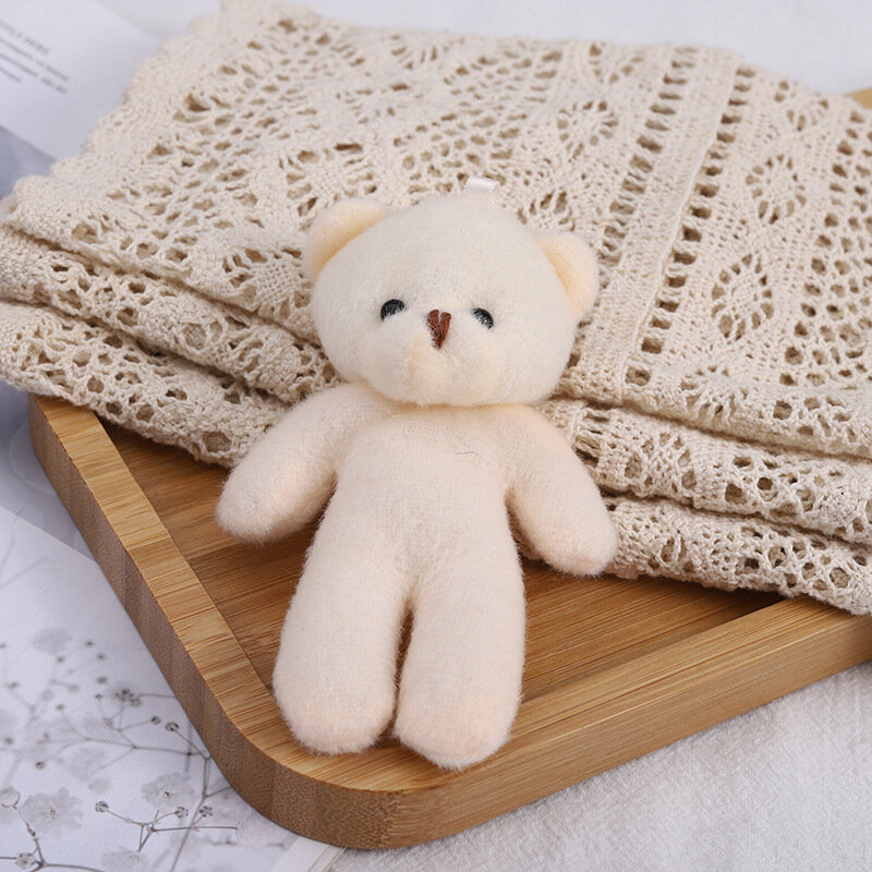 Мягкий белый медвежонок плюшевый брелок для сумок, милый размер 11 см, очаровательная игрушка для детей и взрослых