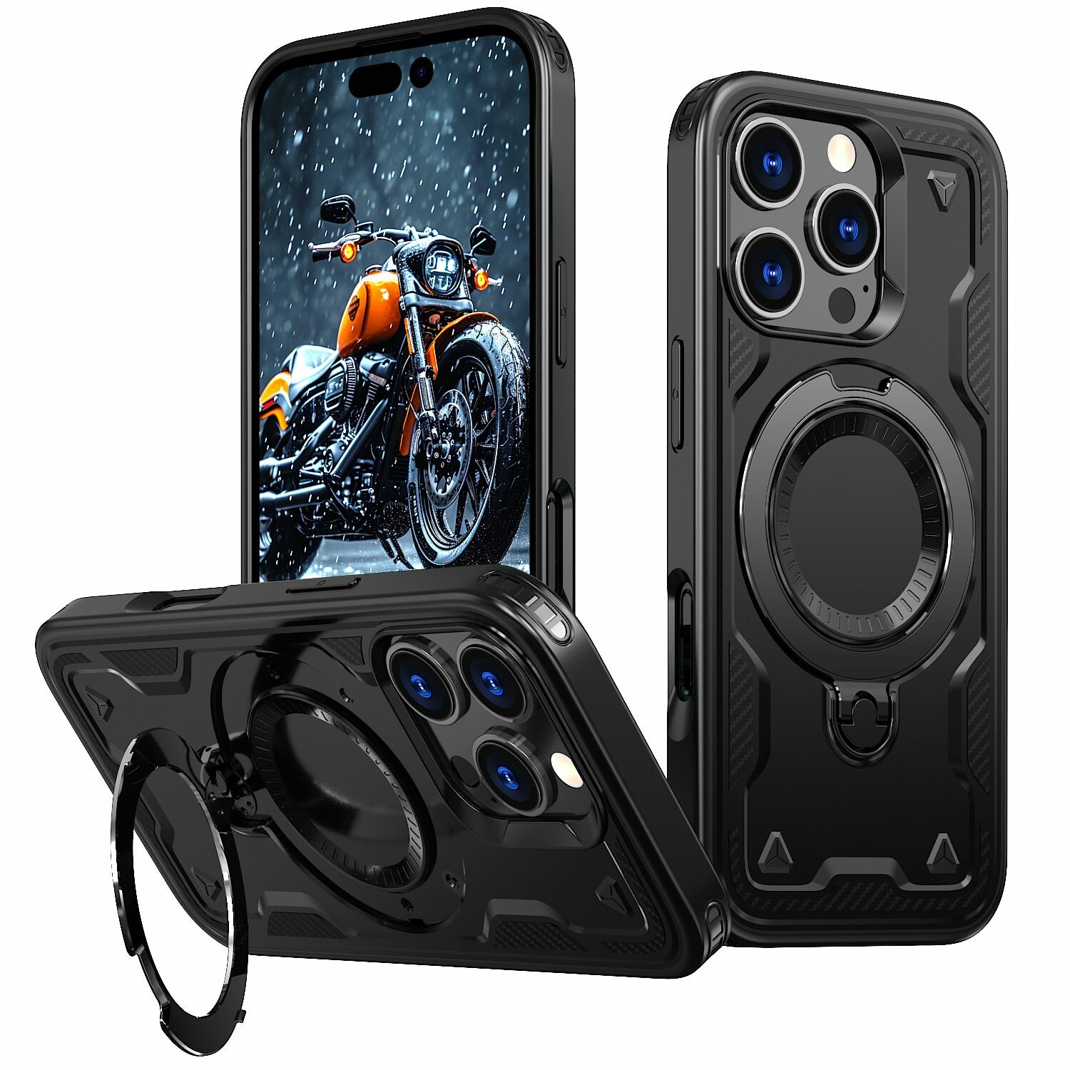 Чехол Magneto Case с кольцом для iPhone 16 Pro черный