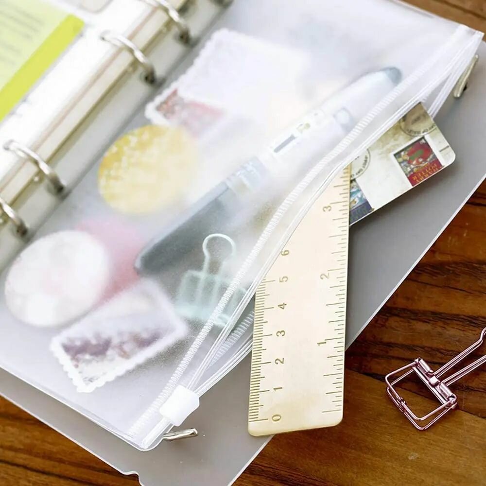 Папки с карманами A6, карман на молнии с 6 отверстиями, конверт для бюджета наличных, блокнота-планировщика