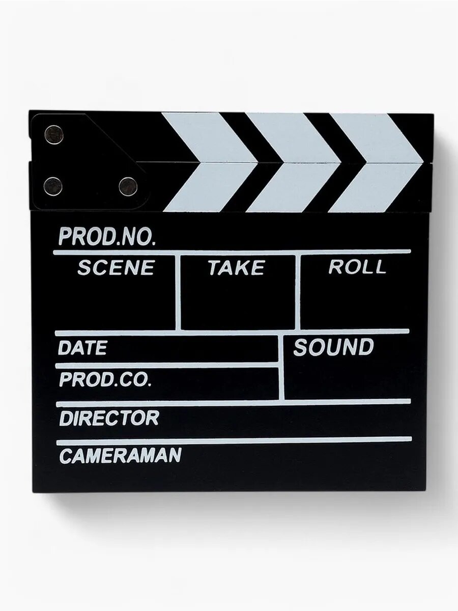 Кинохлопушка профессиональная, черная, 20x20 см