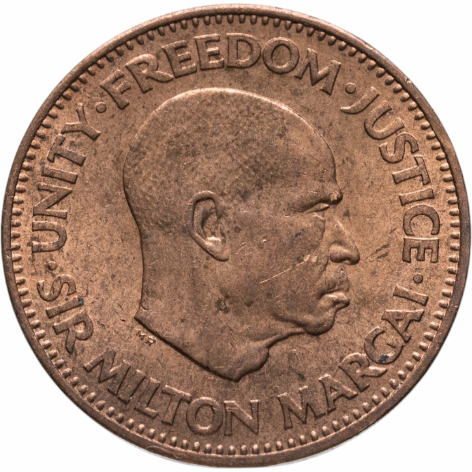 Сьерра-Леоне 1/2 цента cent 1964, Бронза, в сохранности AU