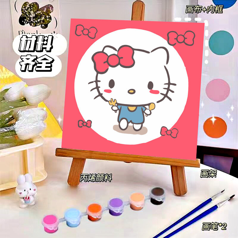 Цифровая картина маслом 20*20, аниме, раскраска маслом, ручная роспись маслом, декор для спальни.