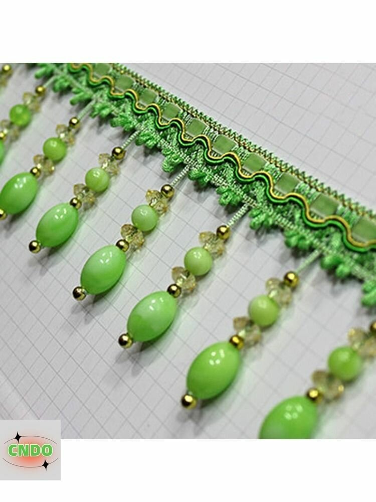 Декоративная тесьма для штор с бусинами и кисточками, 1 м, с кристаллами и имитацией камня, для отделки и декора