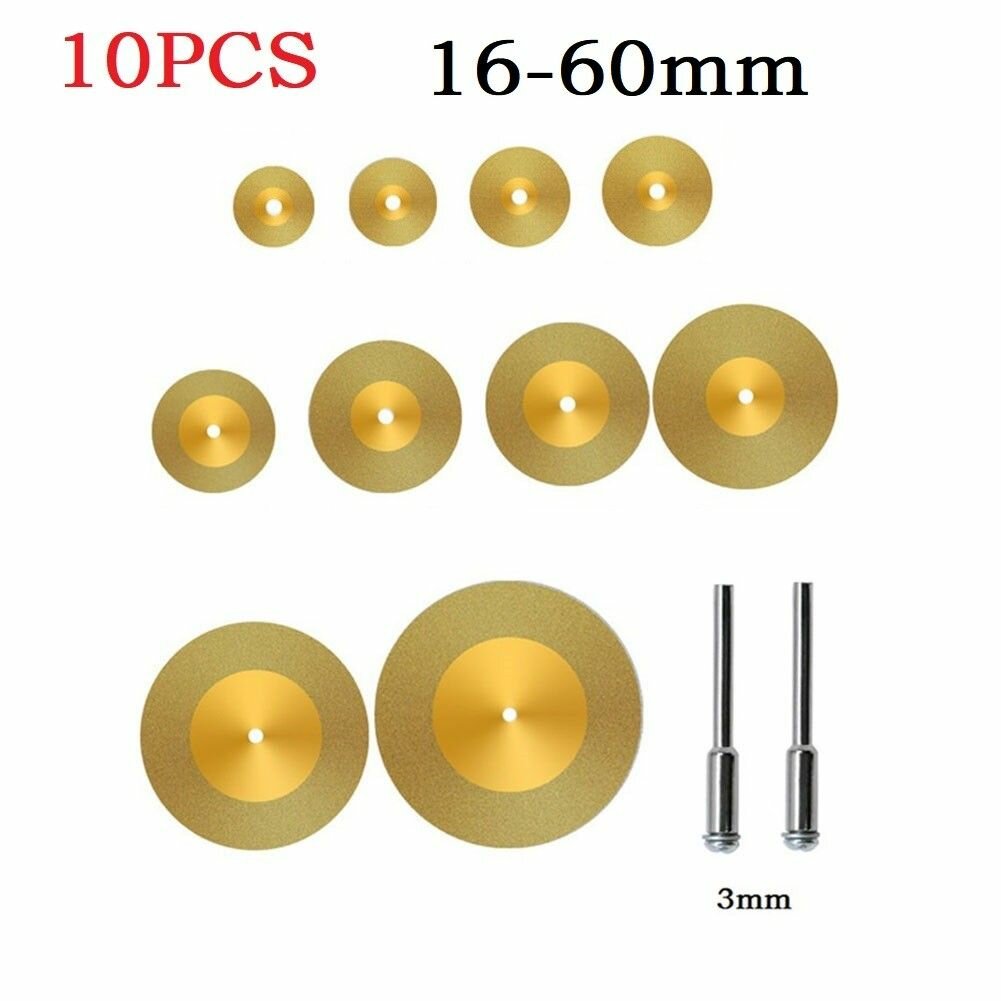 OZ-URJSH 10 шт. Мини алмазный отрезной диск для вращающихся инструментов с покрытием TiN для циркулярной пилы