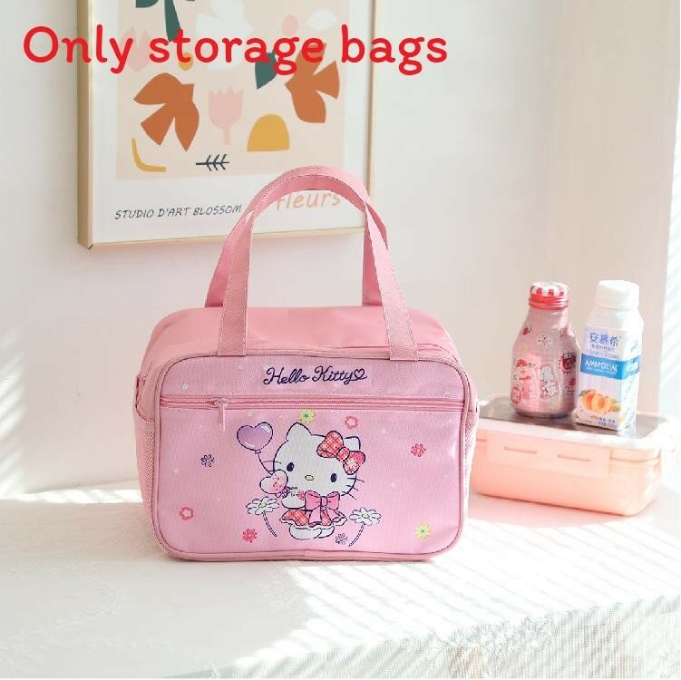 Lunch bag trendy kuromi print large insulated with carry handle for children kt