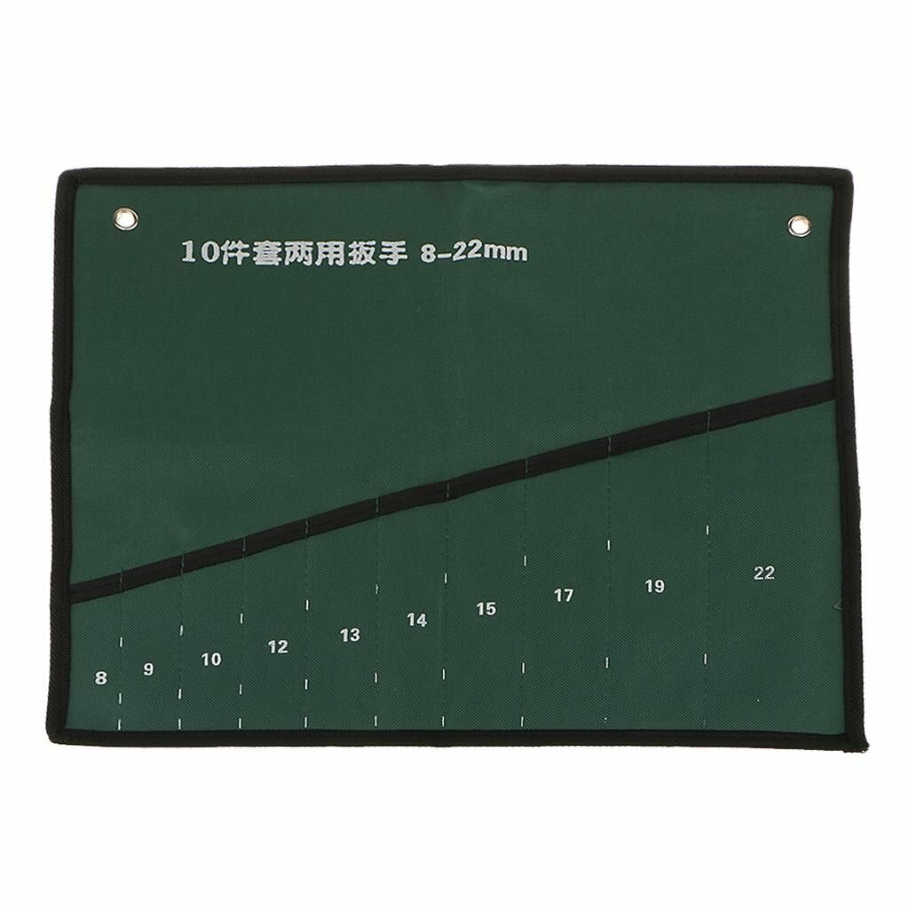 Сумка-органайзер для гаечных ключей, 14 карманов, из прочного холста, компактная, для хранения инструментов, зеленая