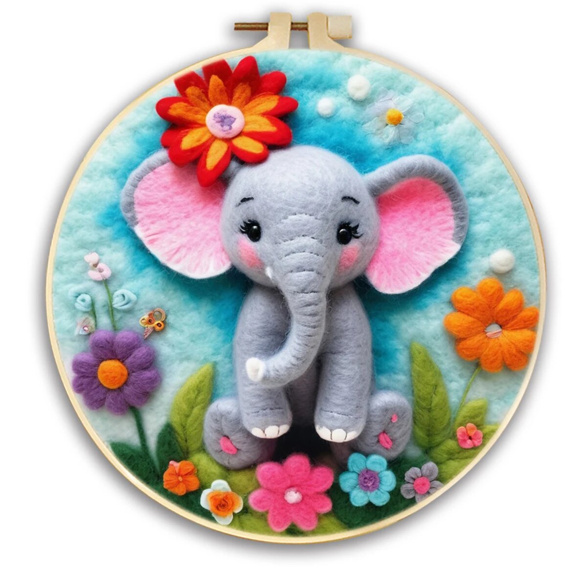 DIY шерстяная картина для валяния с стартовым набором для вышивки, цветок, животное, ручная работа, игла, шерстяная картина для мамы, подарок, домашний декор