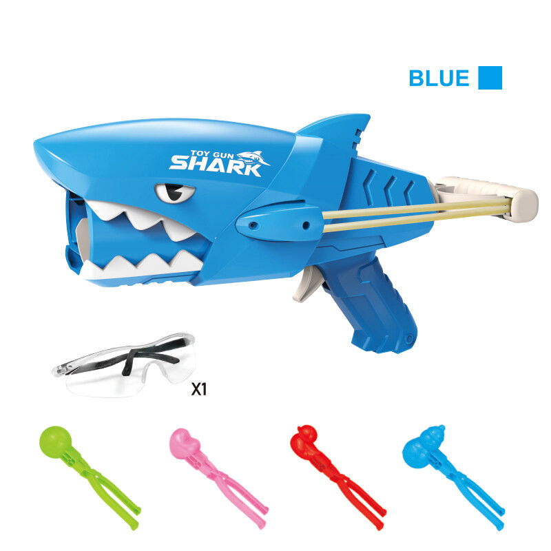 Пусковая установка для снежков TikTok Shark, игрушка для игры в снег на улице, снежный бой, снежный пушка, пусковая установка для снежков, клипса для снежков