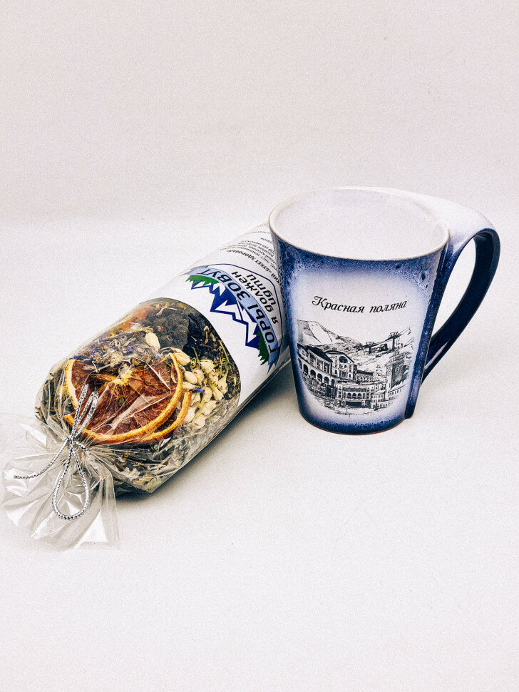 Краснополянский чай "Букет здоровья" 100гр в кружке из керамики 2 Красная поляна