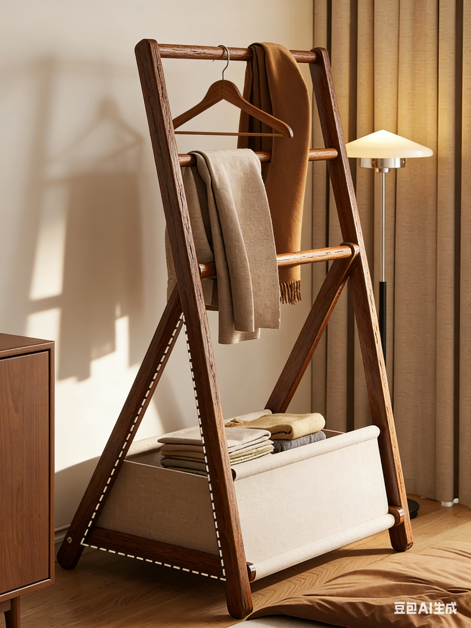 Этажерка, Вешалк，Сумка для хранения，1 секц, Массив дерева, 40х70х120 см