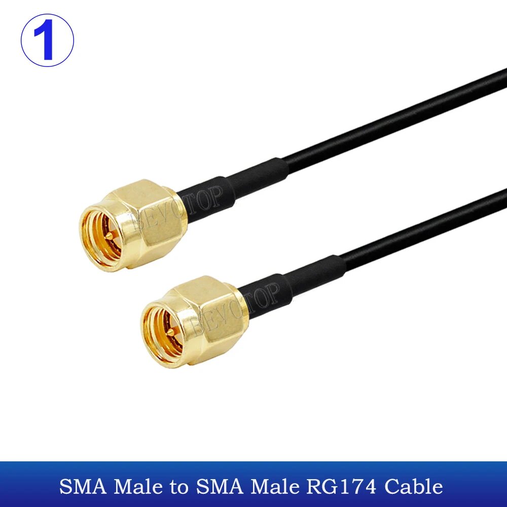 BEVOTOP RG174 SMA Male-Female WiFi Антенна Удлинитель 3M, SMA Male to SMA M