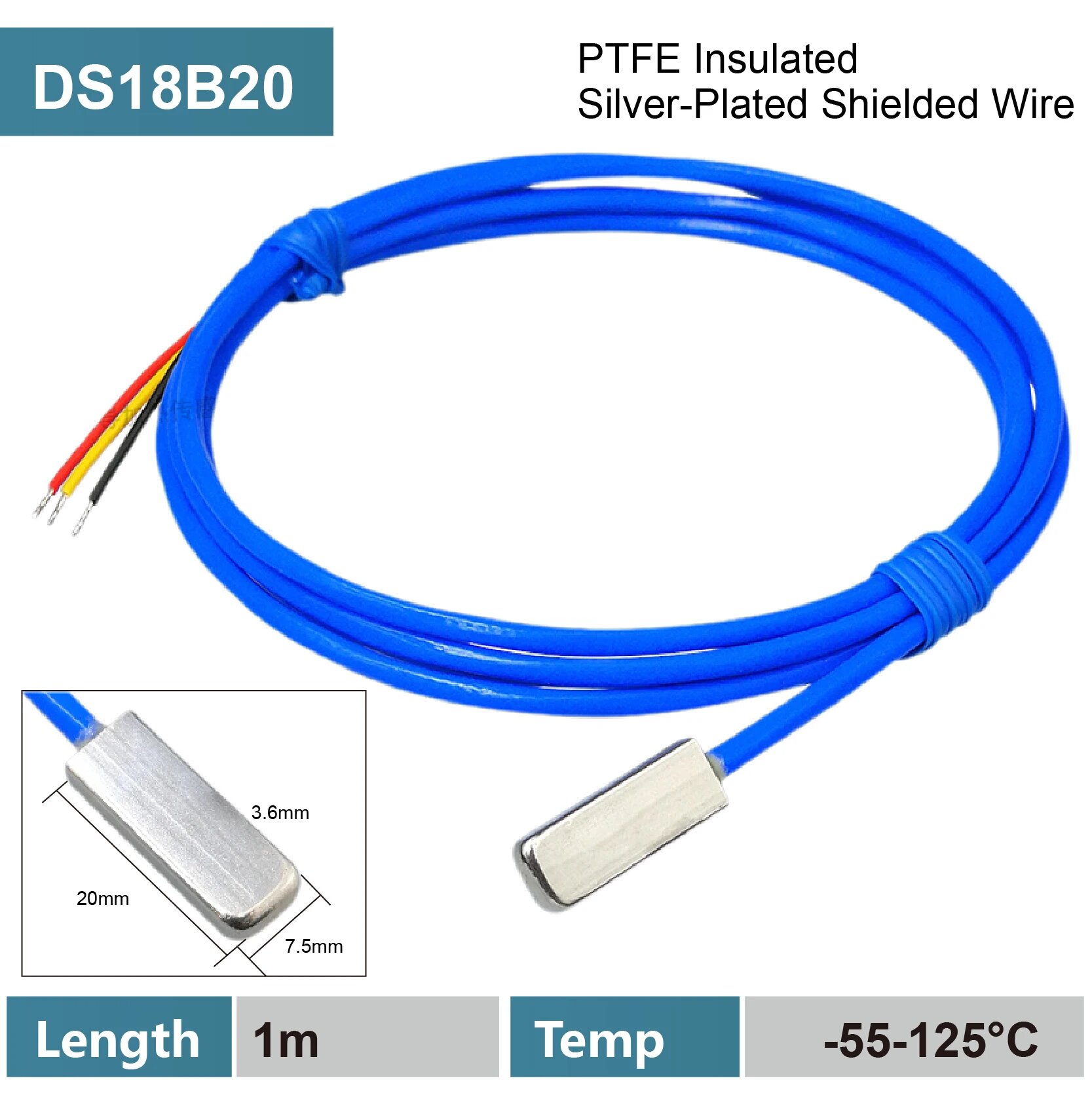 Датчик температуры DS18B20 DS18B20-LT-1M
