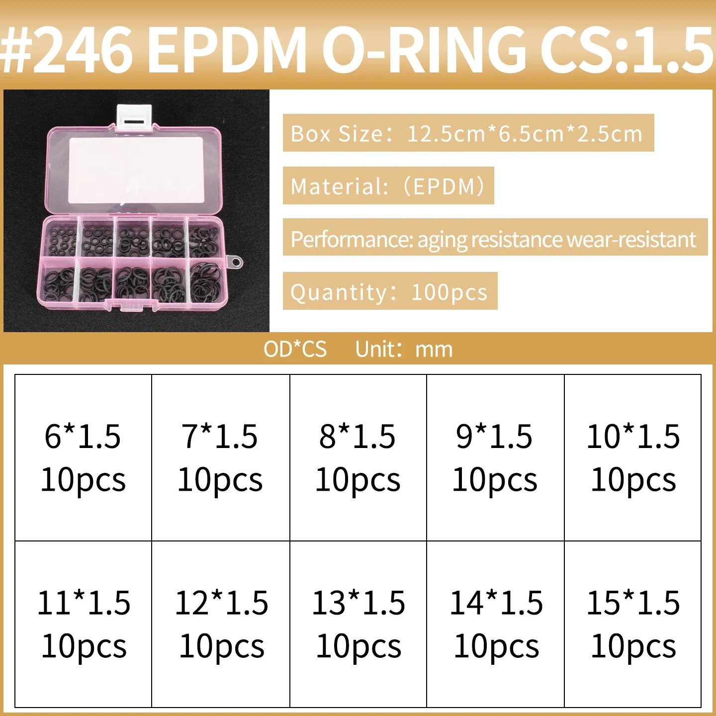 Уплотнительное кольцо из EPDM, силиконовая резина, черная нитриловая резина, водонепроницаемый ремонтный комплект, прокладка, нейлоновое шайба из птфэ, кольцо
