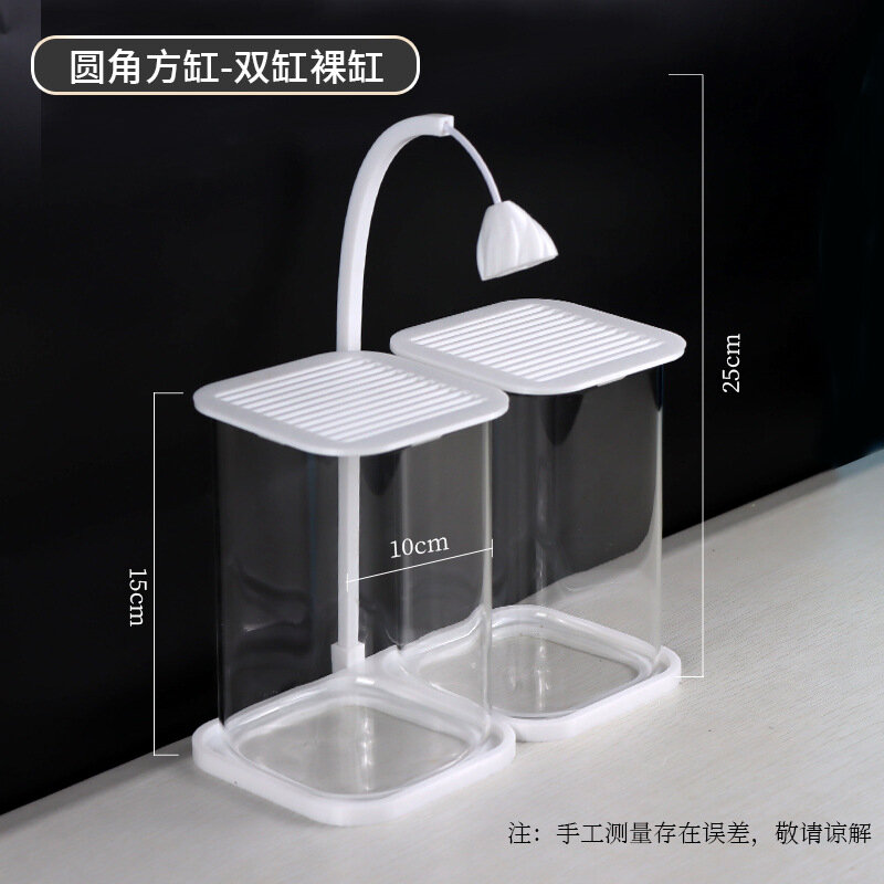 Аквариум для тайской петушка с высокой прозрачностью, маленький ленивый искусственный ландшафт, стеклянный настольный аквариум, ночник для общежития