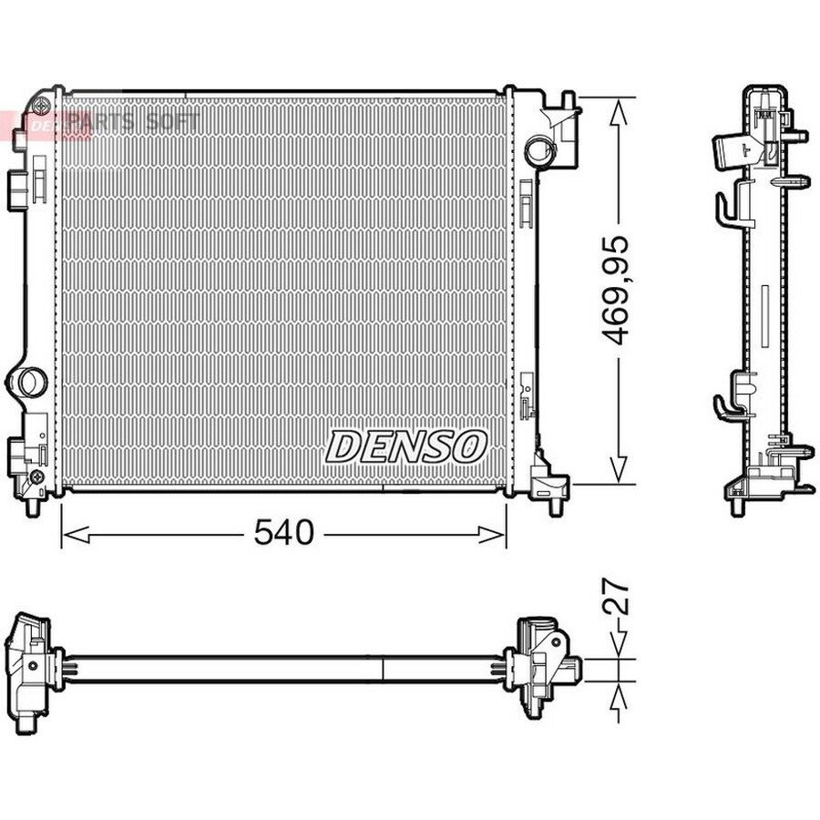Радиатор от официального дистрибьютора, DENSO, артикул DRM46065