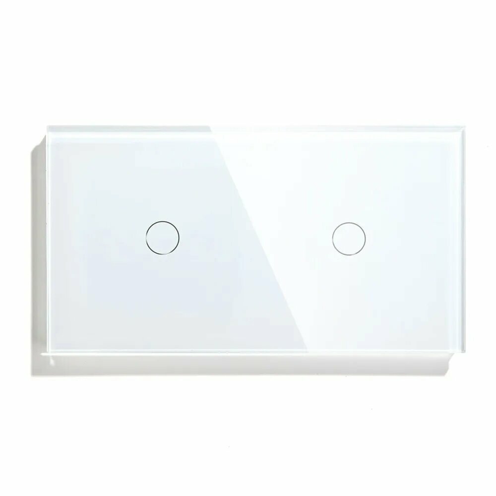 Сенсорный выключатель 6 клавиши, 2 поста (3+3) , панель стекло Белый,157mm