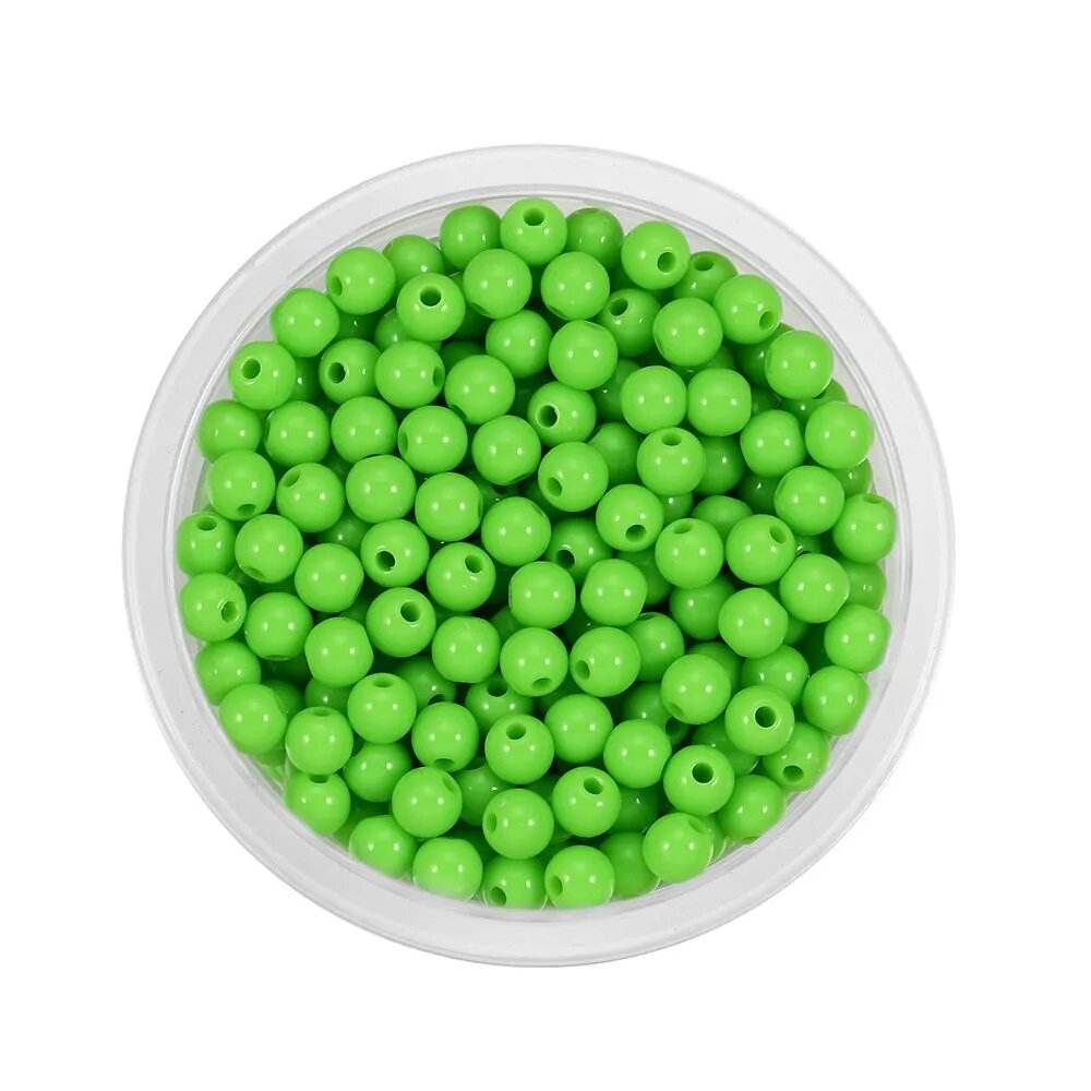 Бусины для рукоделия сумок и браслетов круглые 8 мм 100 шт, Цвет светло-зелёный