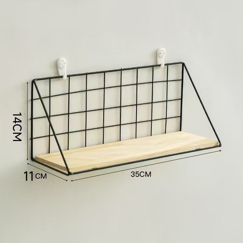 Полка настенная навесная, Стеллаж для хранения вещей, без сверления, 1 шт, черные,35*11*14 cm