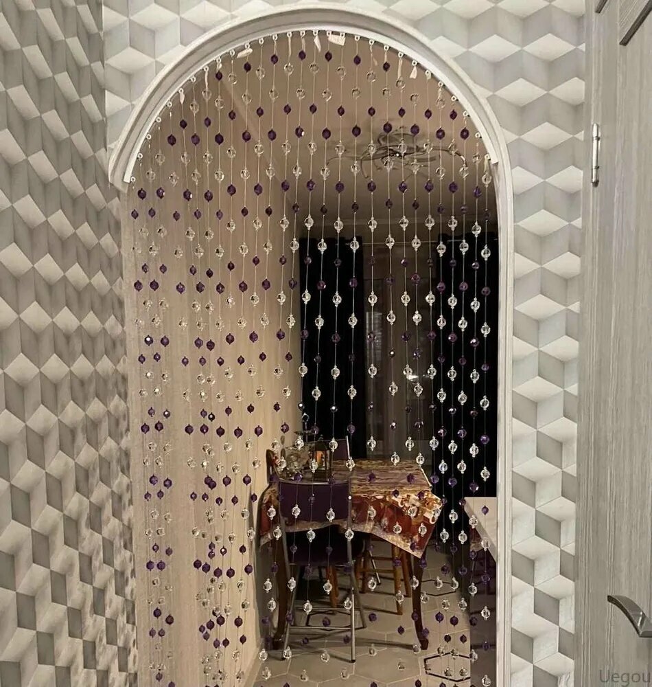 Штора 200х170 см прозрачный, фиолетовый