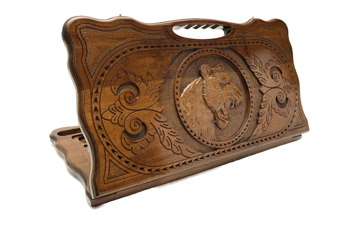 Нарды резные Яванский тигр 61 х 66 см бук Армения 62347 Haleyan