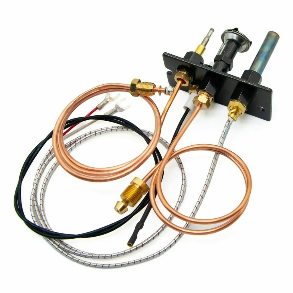 Сборка пилотной горелки с термопарой для каминов и печей