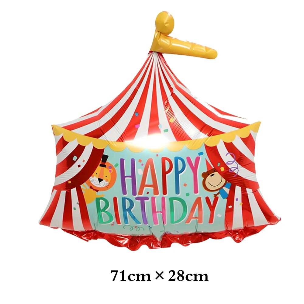 Карнавальное украшение для вечеринки, цирковая тема, клоун, стоячий воздушный шар, цирковой воздушный шар из фольги с животными, детский день рождения, карнавальное украшение