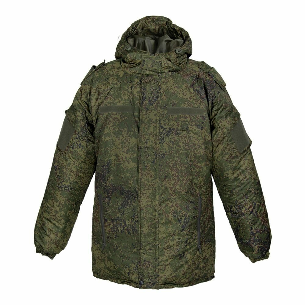 Куртка (бушлат) зимний военный армейский вкпо (вкбо) в камуфляже ВС РФ зеленая цифра (пиксель).