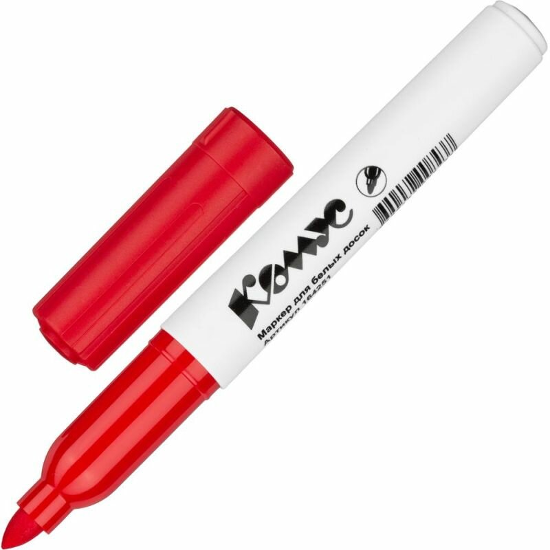 Маркер для белых досок Комус BY2304 красный, 2-5 мм 164251