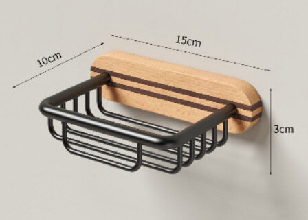 Стеллаж для хранения в ванной из массива дерева с цветными блоками, без сверления, вешалка для полотенец, подвесной стеллаж для туалета, черный