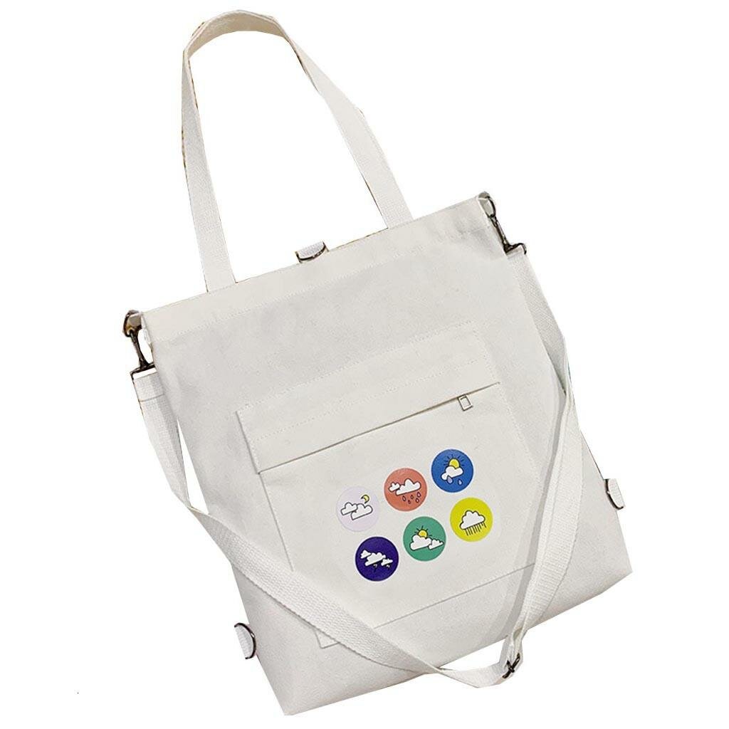 Женский холщовый рюкзак, Белый