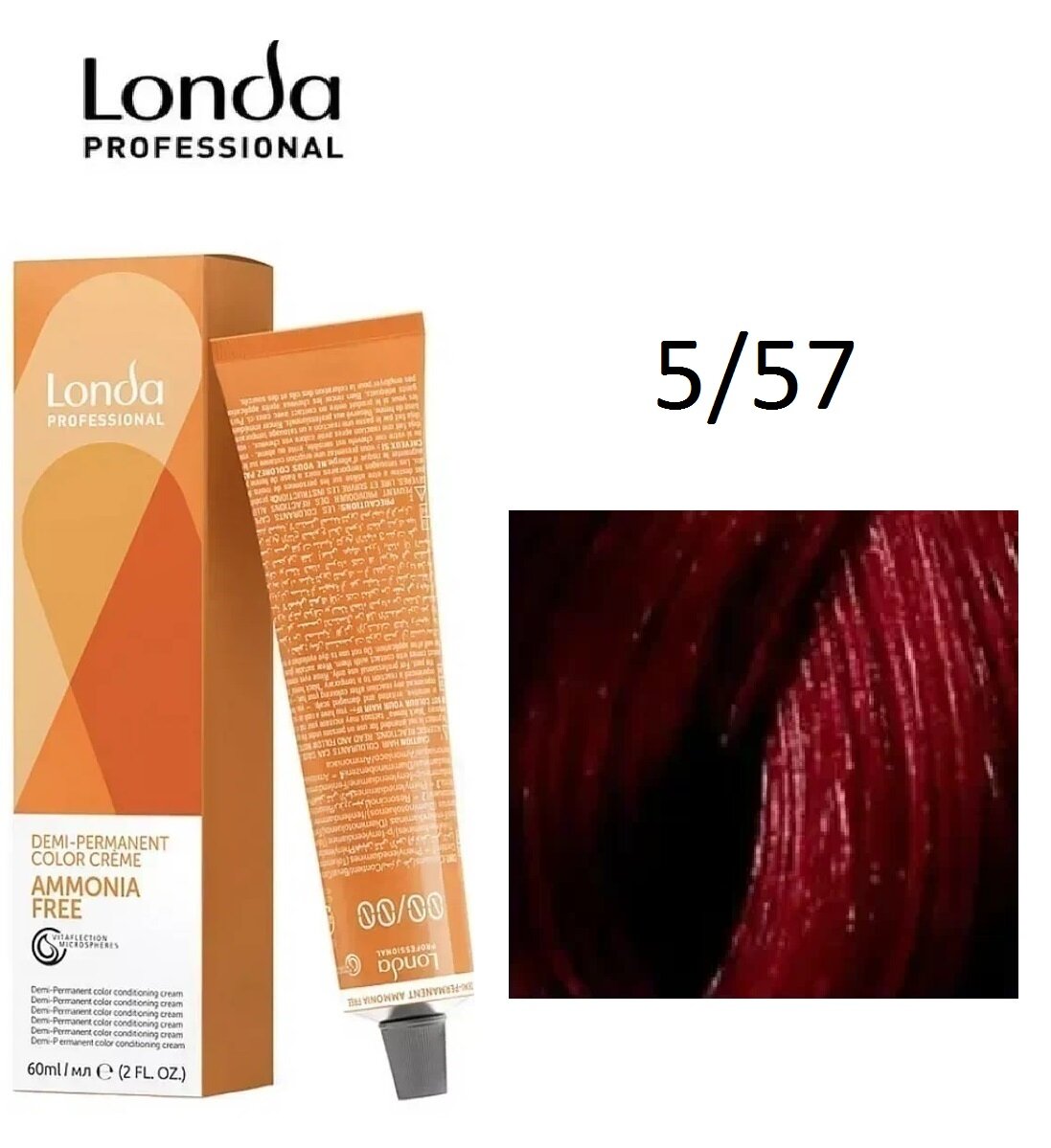 Londa Professional 5/57 LondaColor Тонирующая крем-краска без аммиака светлый шатен красно-коричневый, 60 мл
