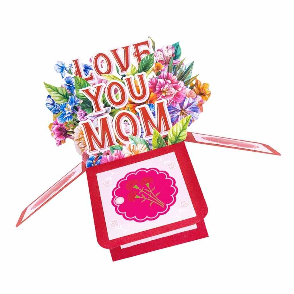 Художественная 3D Открытка на День Матери с Конвертом Ручная работа Поздравительная Открытка для Друга