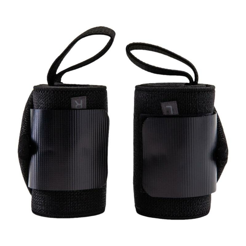 Ремни для запястий регулируемые для фитнеса и пауэрлифтинга, Черный