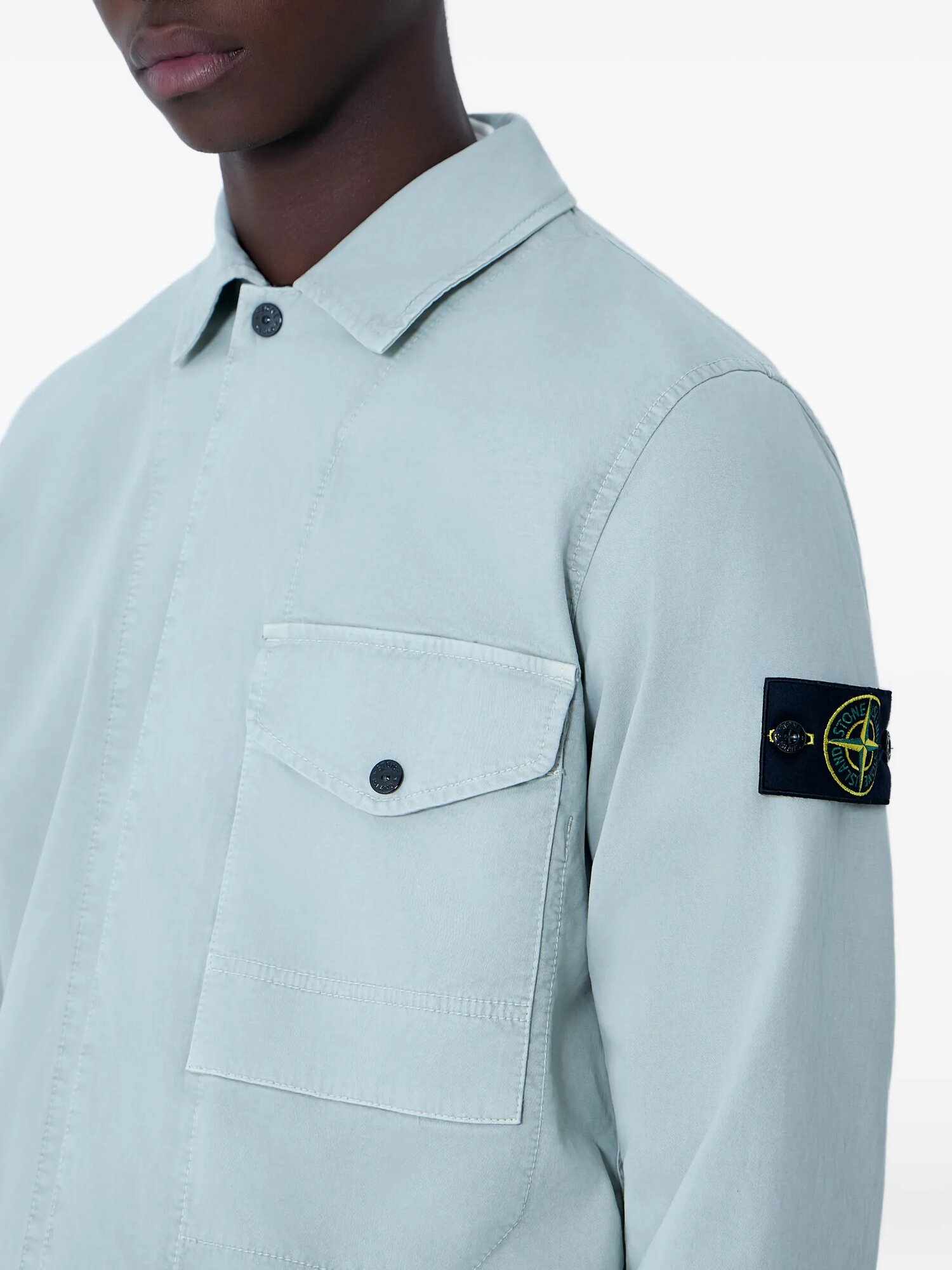 Рубашка Stone Island, размер 3XL, синий — фото 1