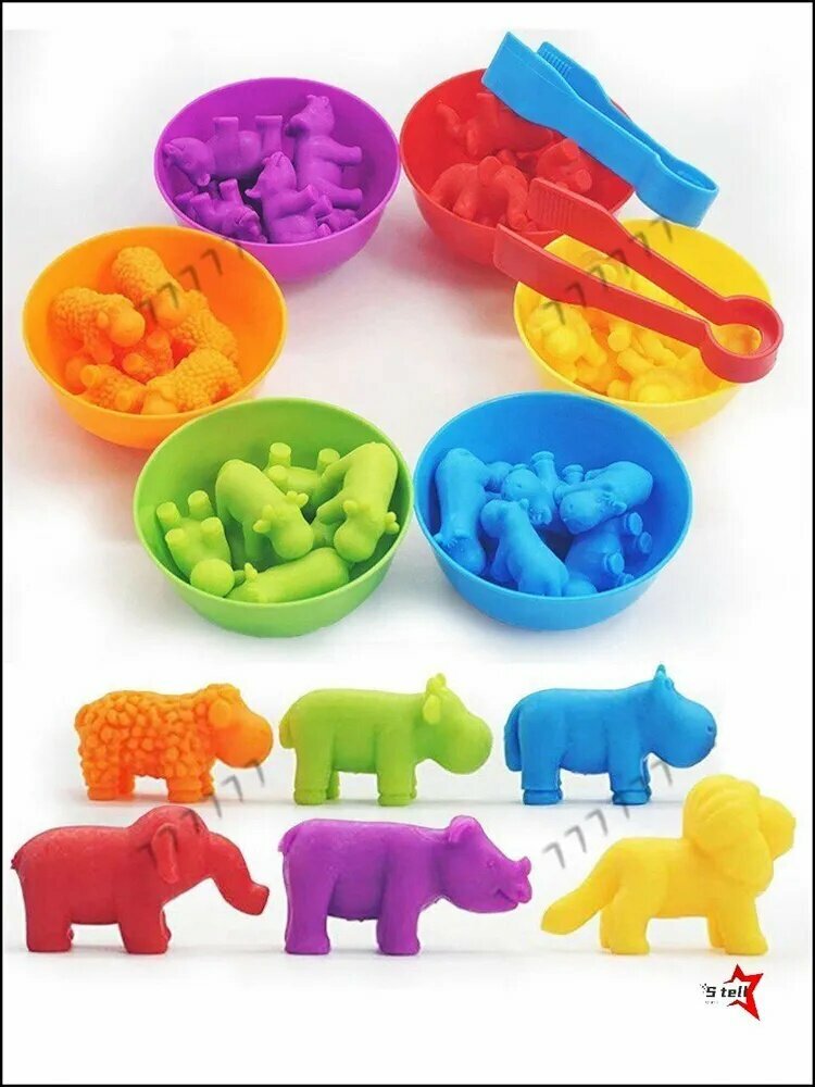 Эксклюзивный сортер с пинцетом для изучения цветов и животных малышами