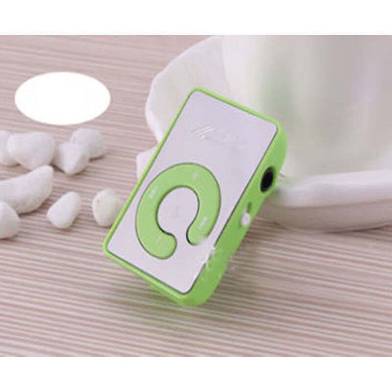 Зеркальный клип usb цифровой mp3 медиаплеер premium quality с классическим дизайном для sd tf карт 1-8 гб, зеленый