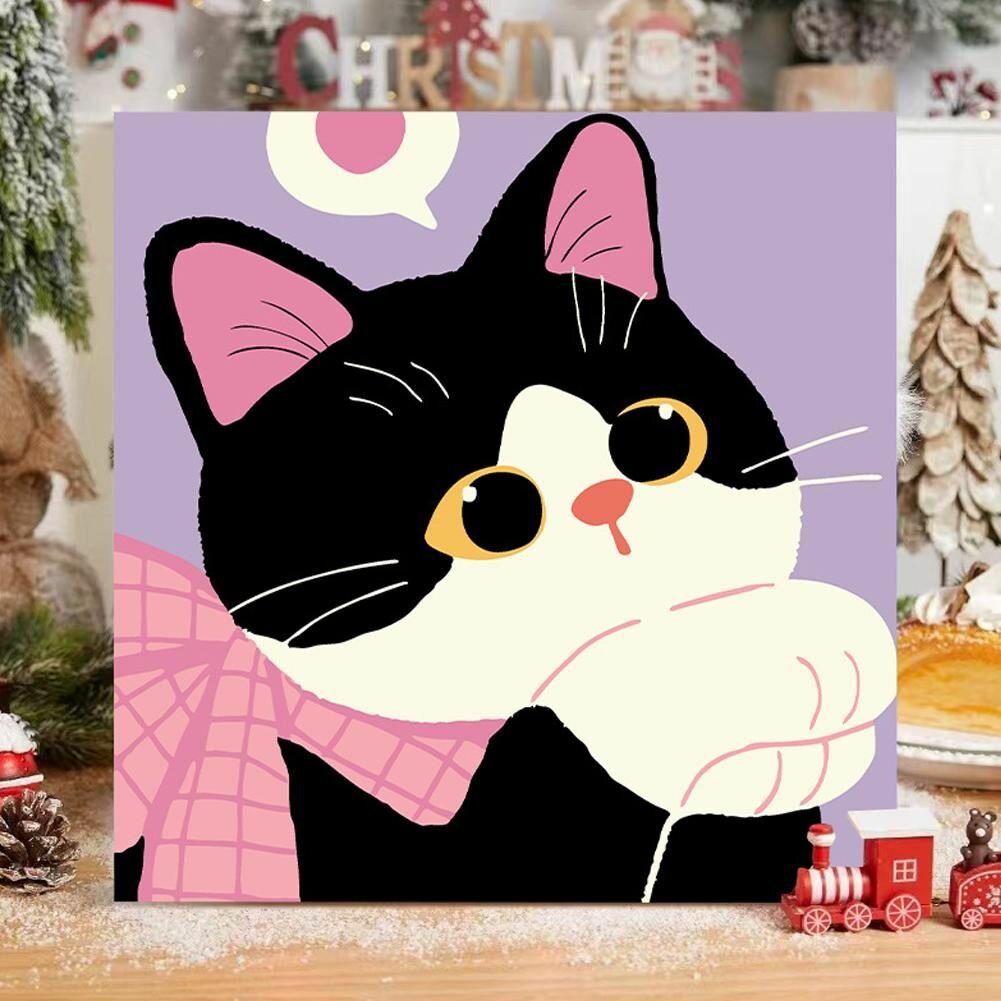 Цифровая живопись маслом своими руками, Милый кот