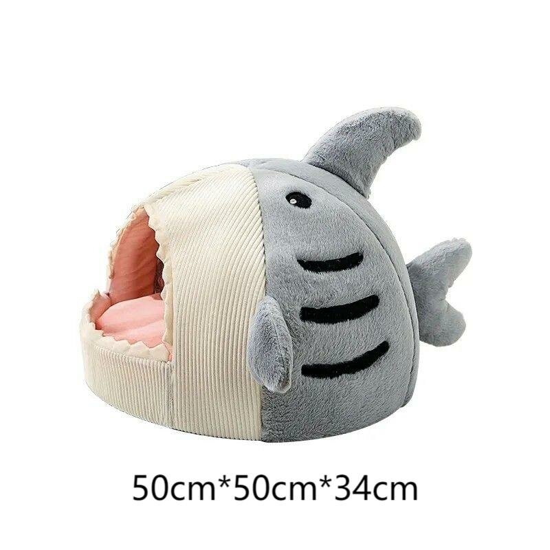 Домик лежанка для кошки, собак, животных Акула50cm*50cm*34cm