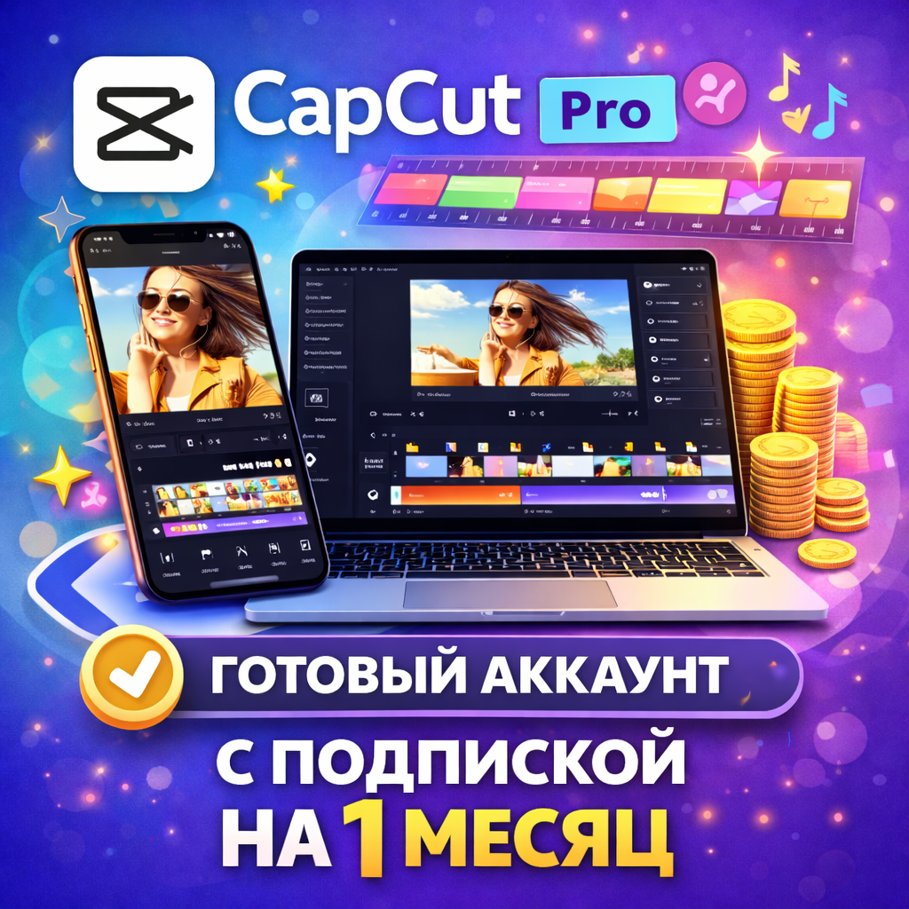 CapCut Pro готовый аккаунт с подпиской на 1 месяц, гарантия на весь период