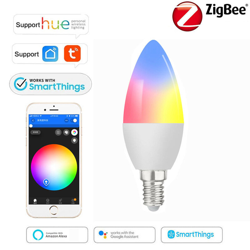 Умная лампочка Tuya Zigbee 3.0 поддерживает Alexa, Google, Hue и шлюз SmartThings.