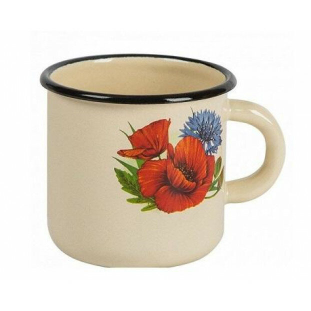 Кружка эмаль 0.4Л слоновая РИС В ассорт КМЗ