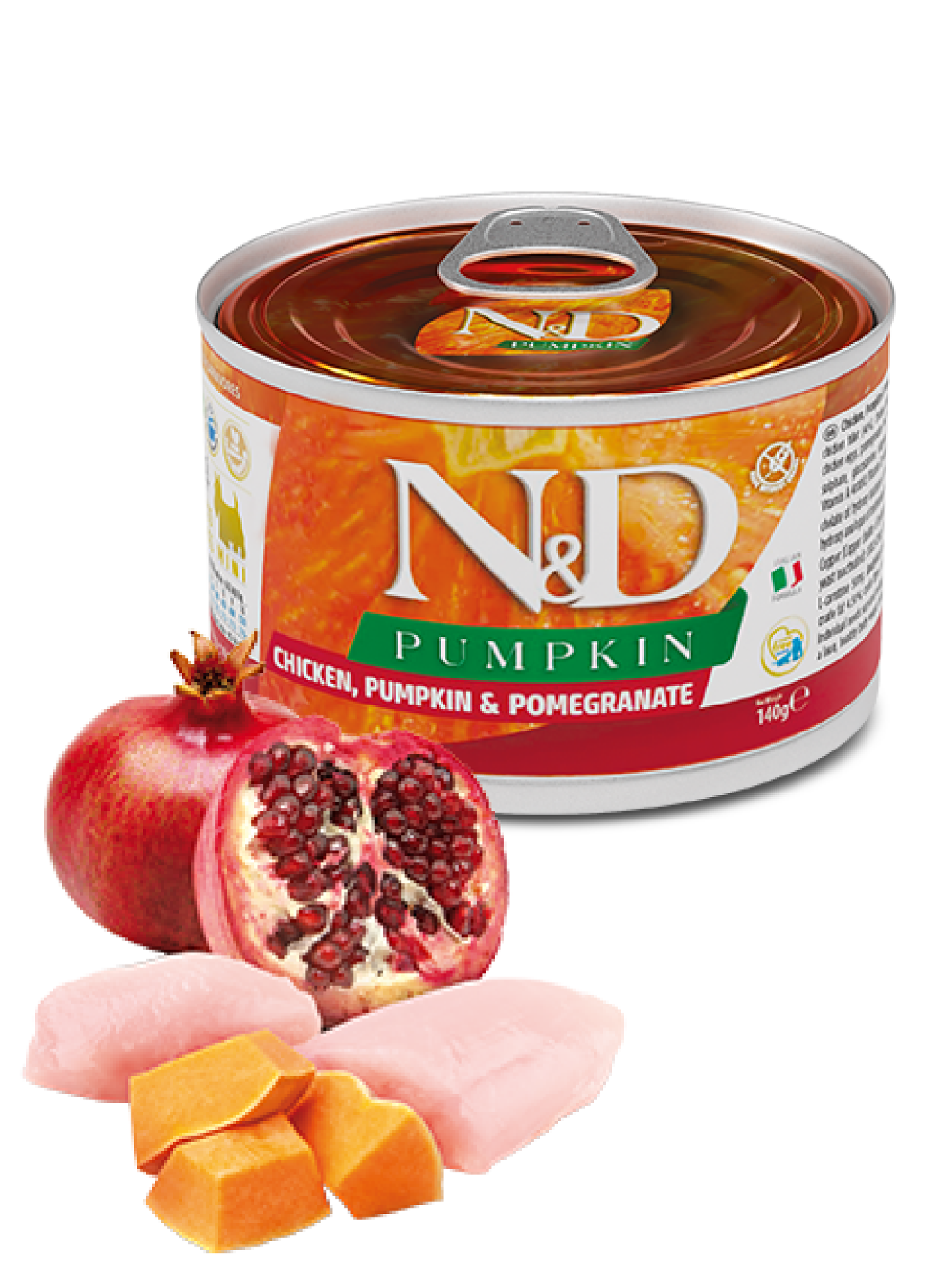 Консервы Farmina N&D Pumpkin для собак мелких пород с курицей, тыквой и гранатом, 140гр